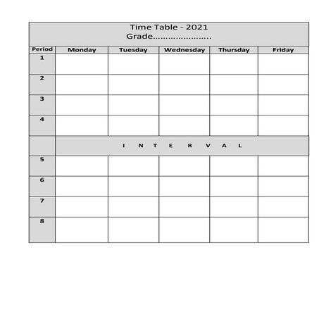 Time table | DOCX