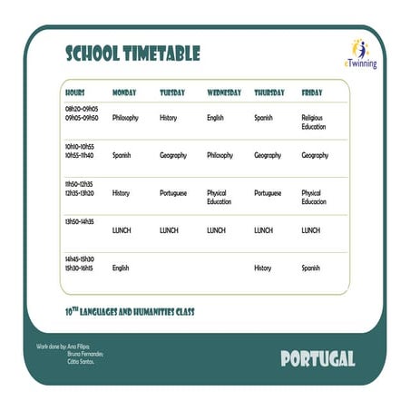 Our school timetable (10LH) | PDF