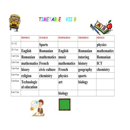 Timetable 7 b | PPT