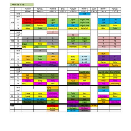 Timetable April - 7th May 2016 | PPT
