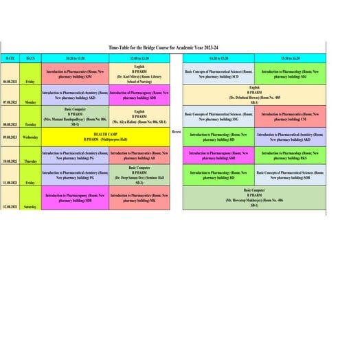 Time table for bridge course.pdf