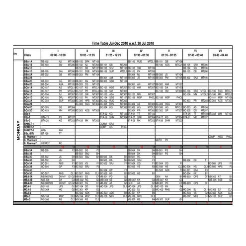 Time table wef_30_jul_2010 | PDF