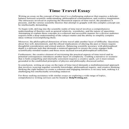 Time Travel Essay | PDF