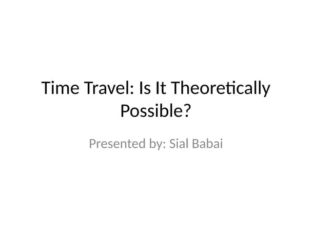 Time travel | PPTX