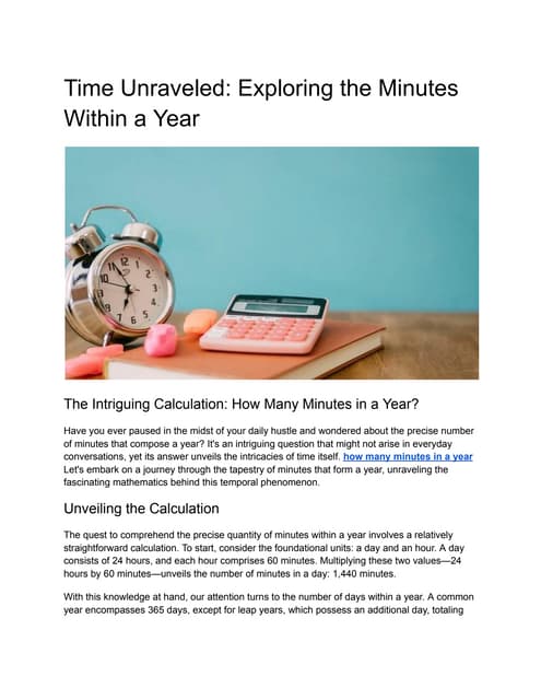 Time Unraveled Exploring the Minutes Within a Year.pdf Time Unraveled Exploring the Minutes Within a Year.pdf