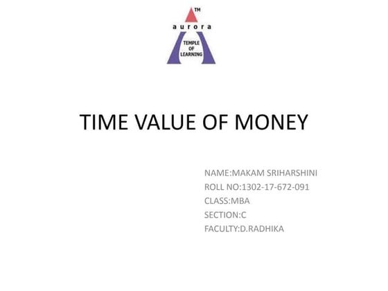 Time value of money ppt. | PPTX | Stocks and Bonds | Personal Investing