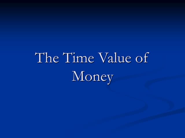 Time value of money ppt. | PPTX