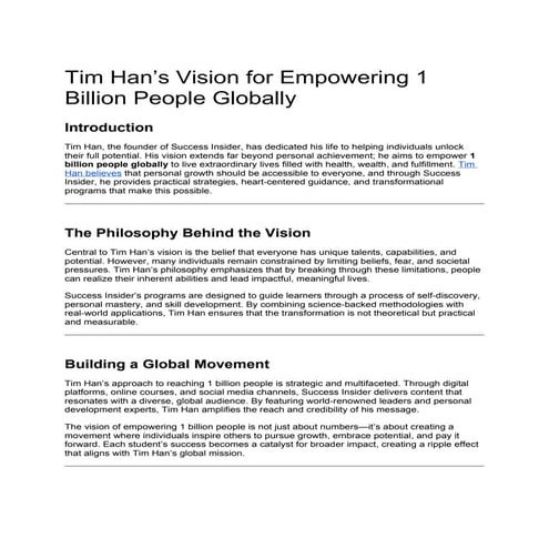 Tim Han’s Vision for Empowering 1 Billion People Globally.docx