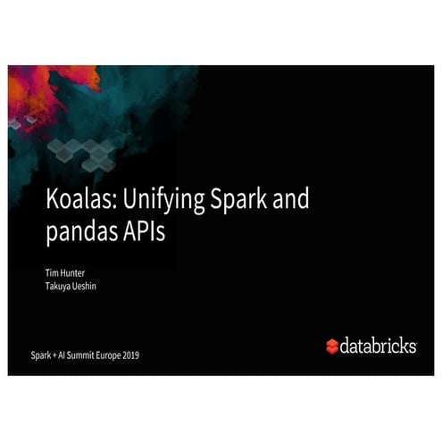 Koalas Making An Easy Transition From Pandas To Apache Spark Ppt