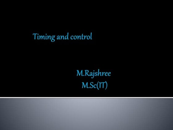 Timing And Control Pptx Programming Languages Computing