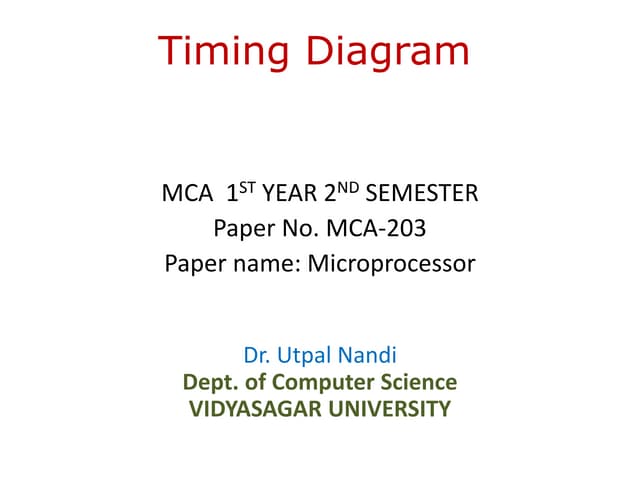 Timing diagram of microprocessor 8085 | PDF