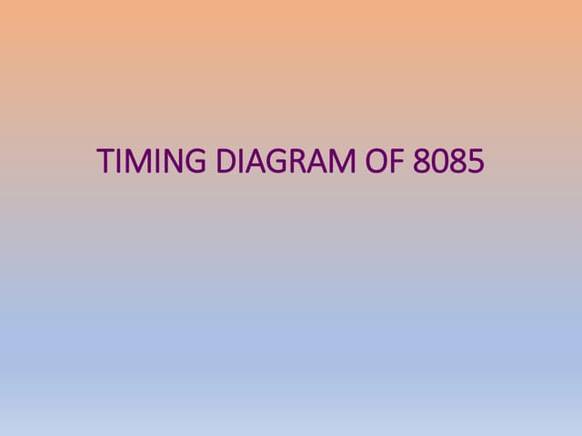 Timing diagram of microprocessor 8085 | PDF