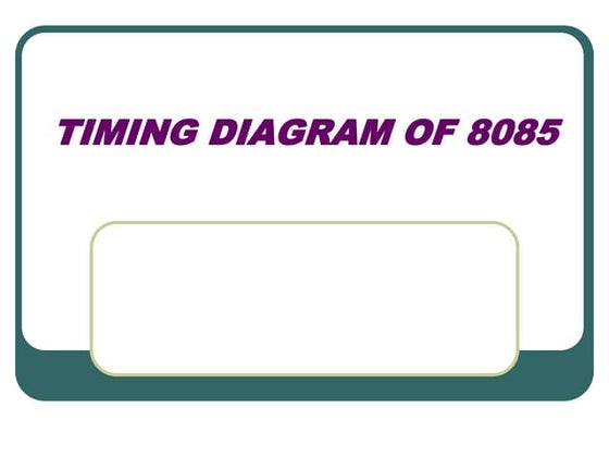 Timing diagram of microprocessor 8085 | PDF | Technology & Computing
