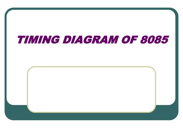 Timing diagram of microprocessor 8085 | PDF