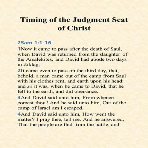 Timing of the judgment seat of Christ | PDF