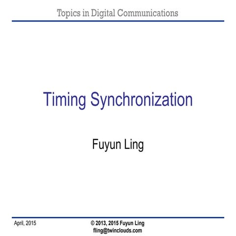 Timing Synchronization F Ling V1 2 Pdf