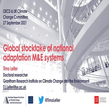 Presentation Measuring Progress In Implementing National Adaptation Policies Timo Leiter Ppt