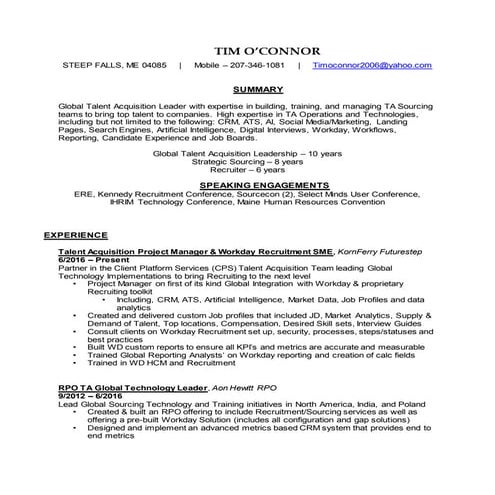 Tim O'Connor Resume | DOCX
