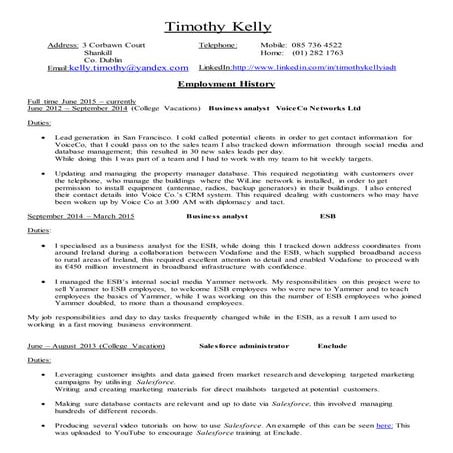Timothy kelly's cv | DOCX