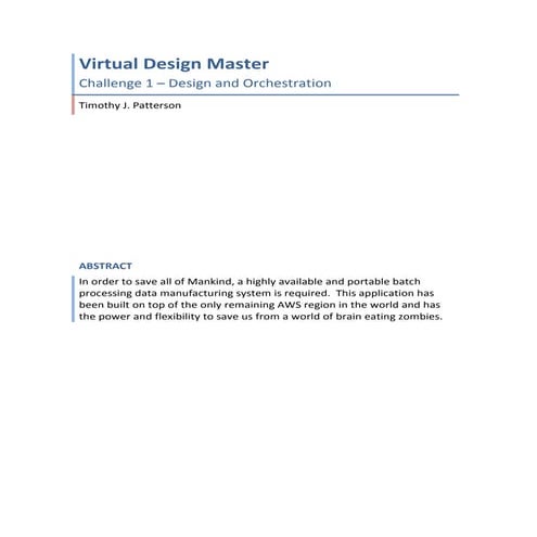 Timothy Patterson - Challenge 1 - Virtual Design Master | PDF