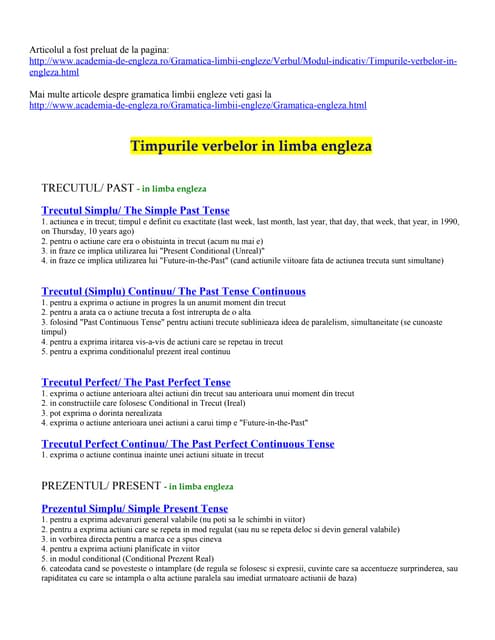 Trecutul simplu continuu in engleza | PDF