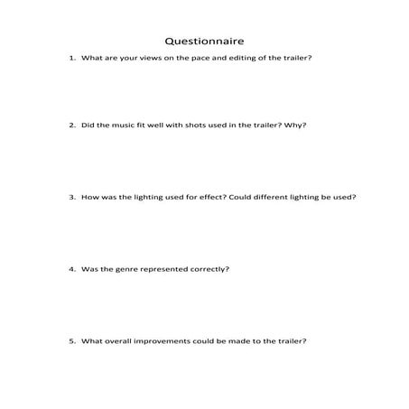 Tim questionnaire | PDF