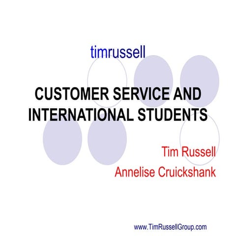 London Conference - Tim Russell - Customer service and international ...