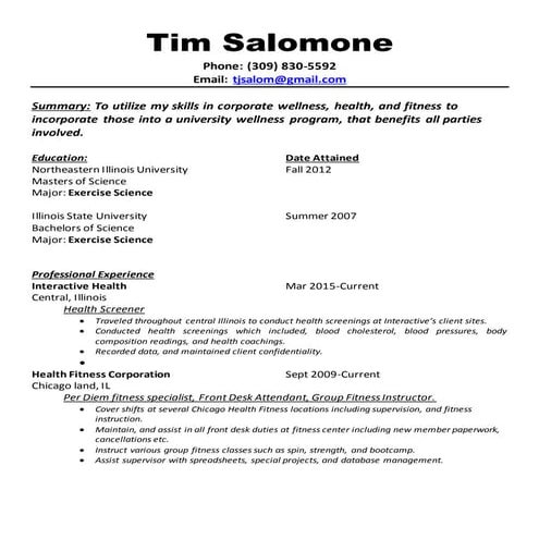 Tim Salomone presentations