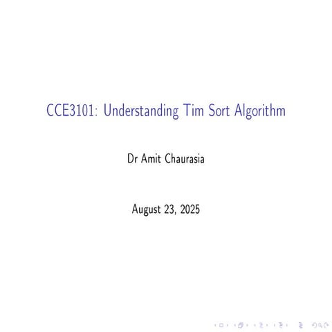 Understanding Tim Sort Algorithm | PDF
