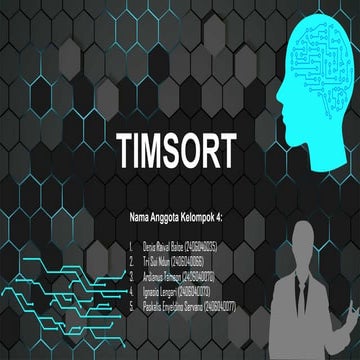 TIMSORT ALGORITMA PEMROGRAMAN DAN KOMPUTER | PPTX