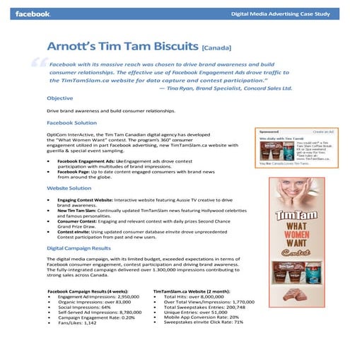 Tim Tam Facebook 2011 Case Study Pdf