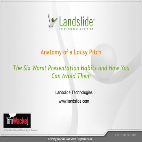 Anatomy of a Lousy Pitch: The Six Worst Presentation Habits and How You ...