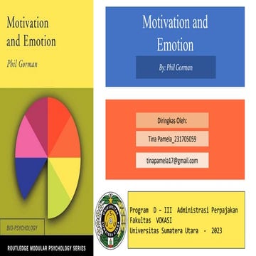 Motivation and Emotion by Phil Gorman diringkas Tina Pamela | PPTX
