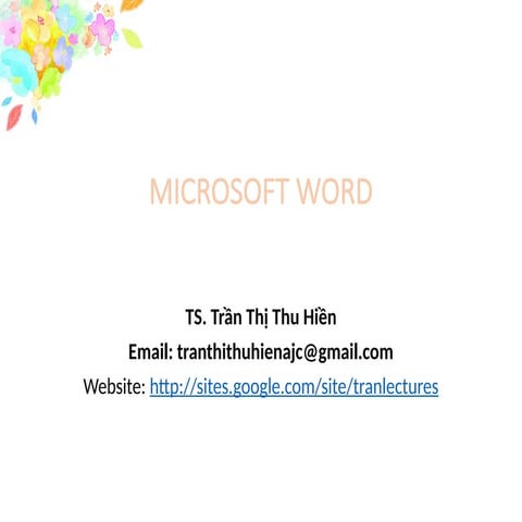 GIÁO TRÌNH MICROSOFT WORD 2016 | DOCX