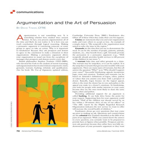 Argumentation And The Art Of Persuasion In Fundraising Pdf