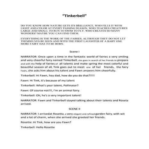 Tinkerbell Dialogo de obra d teatro en I | PDF