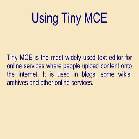 Tiny mce | PPT
