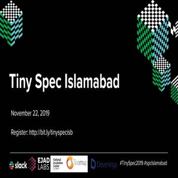 Tiny Spec Islamabad spec highlights + workshop - Serverless | PPT