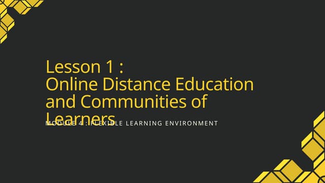 Flexible learning environment | PPT