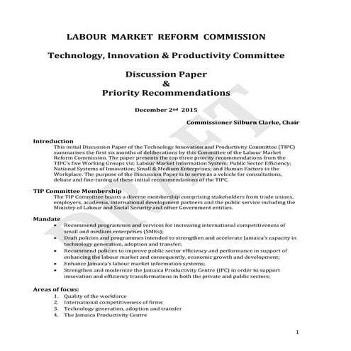 TIPC LMRC Discussion Paper & Priority Recommendations 02Dec2015 | PDF