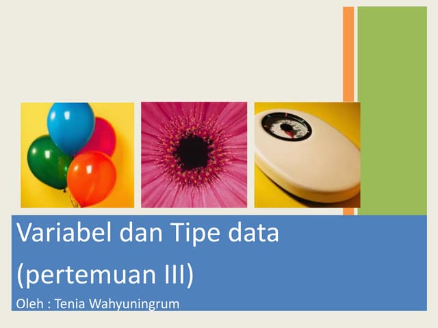 Tipe data dan variabel | PPTX Tipe data dan variabel | PPTX
