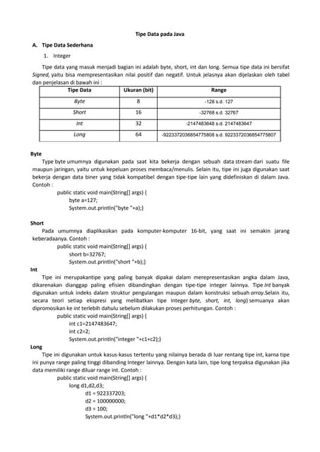 Tabel padanan bilangan Desimal, Biner, Oktal dan Heksadesimal | PDF
