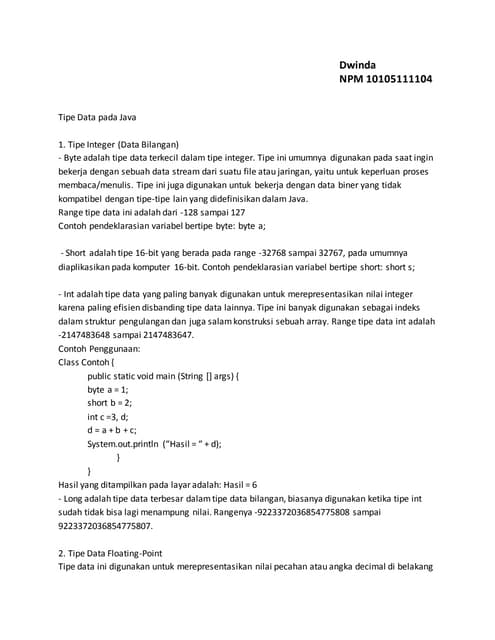 Tipe Data Pada Java Pdf 6875