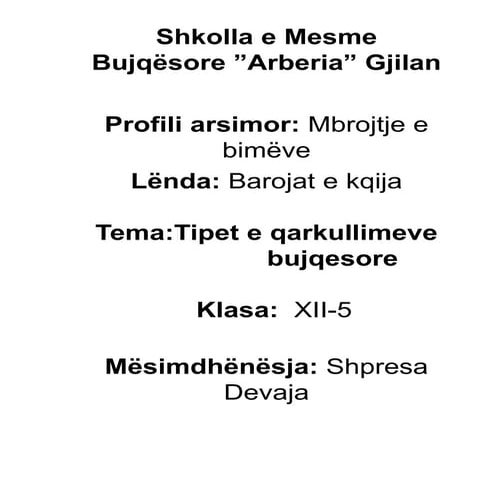 Tipet e qarkullimit bujqesor | PPT