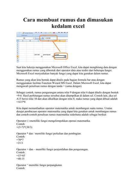 Rumus formuka dan fungsi Excel | PPTX