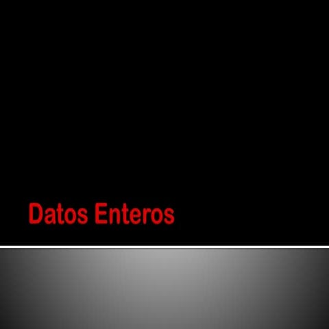 Tipo de datos enteros | PPTX