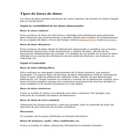 Tipos de base de datos | PPTX