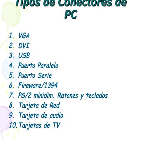 Tipos de-conectores-de-pc- | PPT | Computer Peripherals | Computing