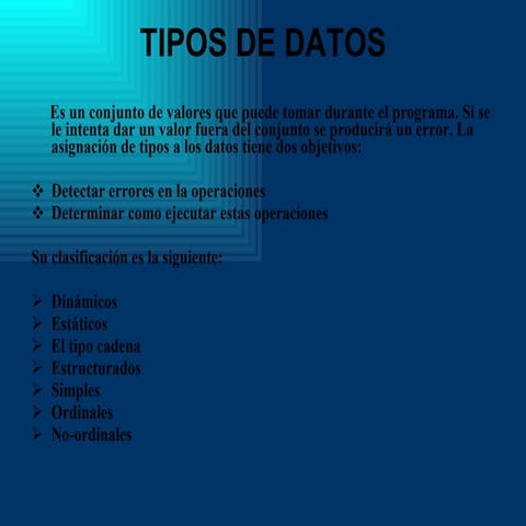 Tipos De Datos | PPT | Databases | Computer Software and Applications