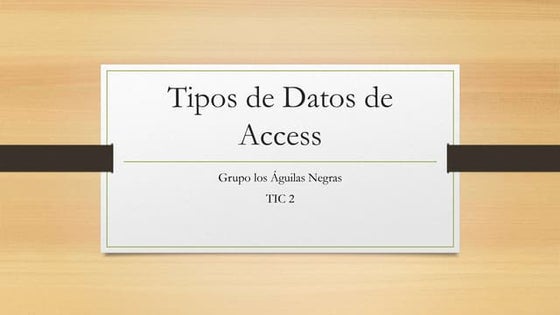 tipos de datos de access | PPT